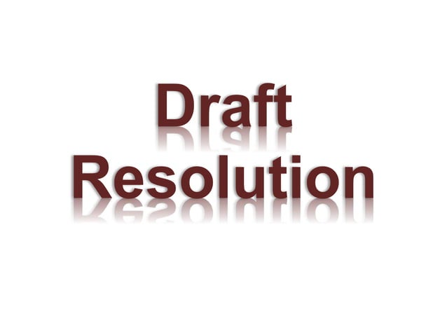 MUN- Draft Resolution Basics | PPT