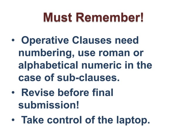 MUN- Draft Resolution Basics | PPT