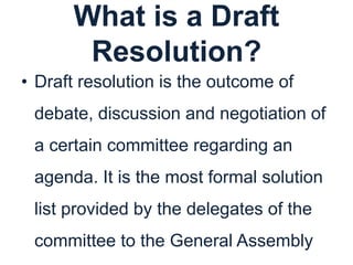MUN- Draft Resolution Basics | PPT