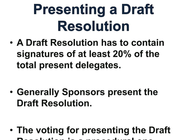 MUN- Draft Resolution Basics | PPT