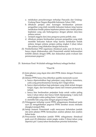 Draft Revisi UU ASN No 5 tahun 2014 | PDF