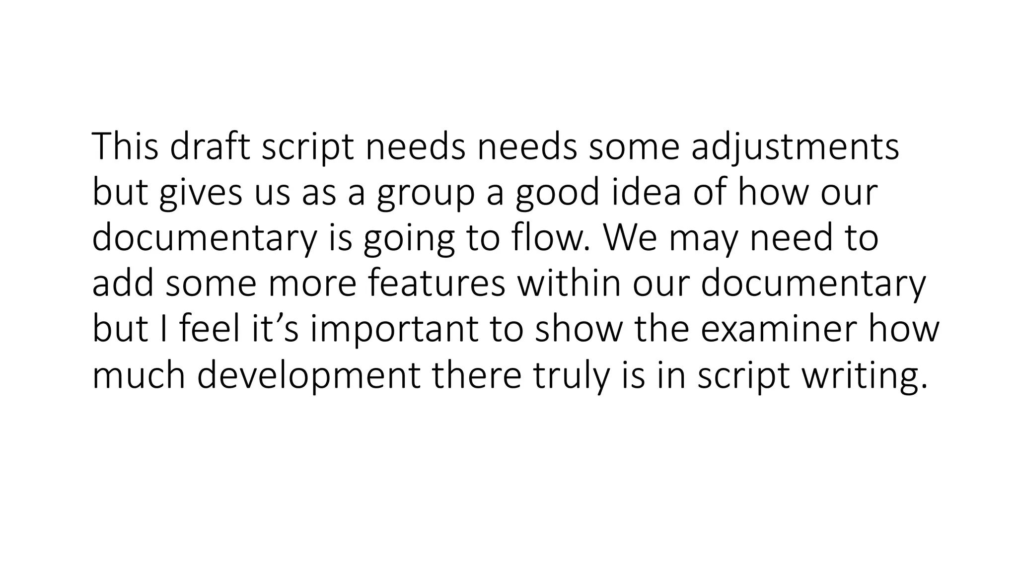 Draft script 2 | PPT