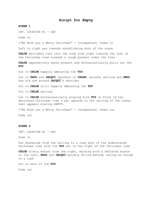 Draft script for empty 1 | PDF