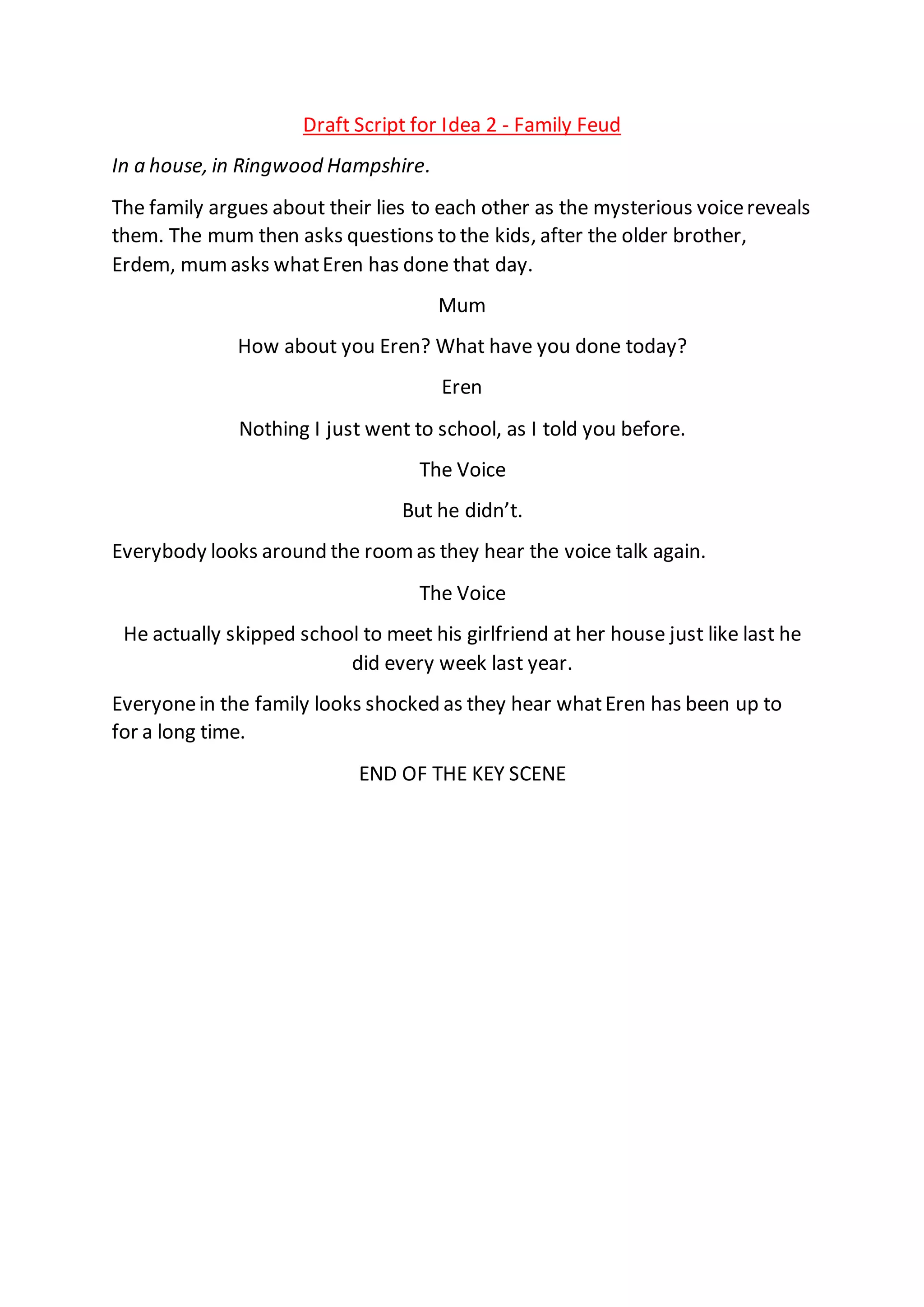 Draft script for idea 2 family feud | DOCX