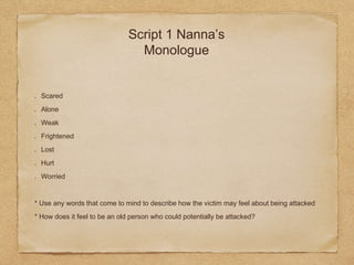 Draft scripts for documentary | PPTX