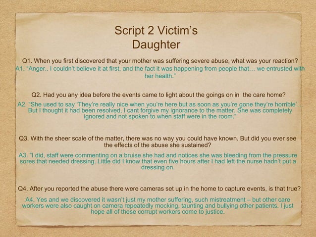 Draft scripts for documentary | PPTX