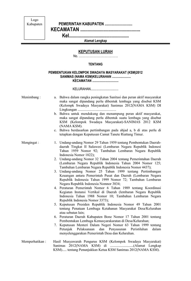 Draft sk ksm sanimas 2012 | DOCX