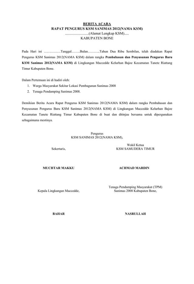 Draft sk ksm sanimas 2012 | DOCX