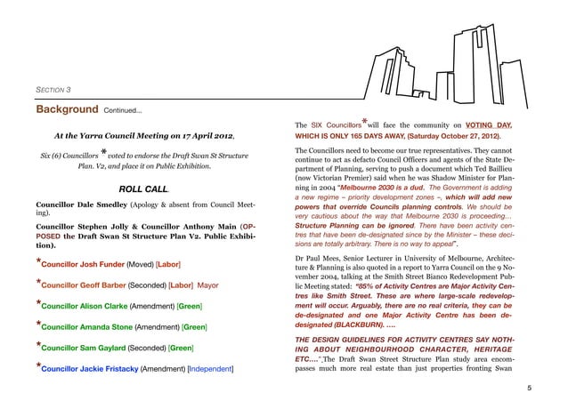 Draft Swan St Structure Plan - RESPONSE | PDF | Developmental Sites ...