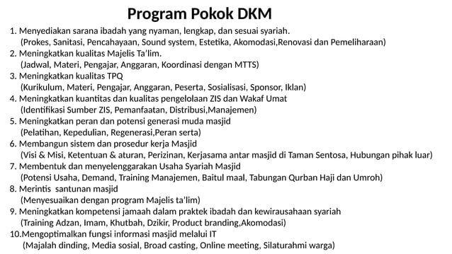 Struktur DKM untuk keberlangsungan kepengurusan | PPTX