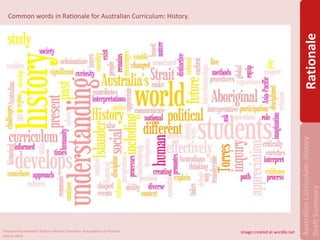 Draft Summary Australian Curriculum History May 2010 | PPT
