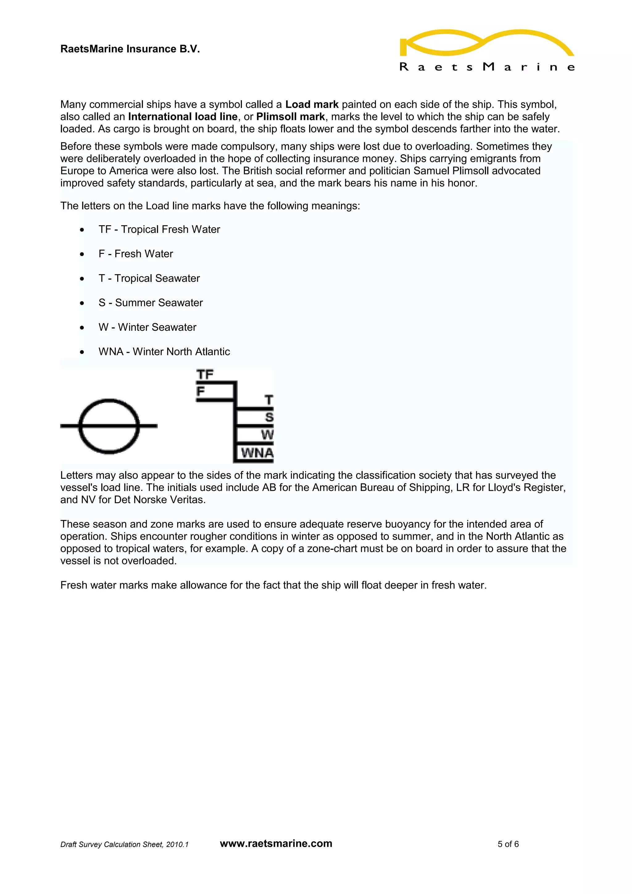 Draft survey calculation_sheet_2010.1 | DOC