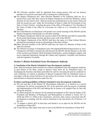 Draft Tamil Nadu SCP and TsP Bill, 2015 | PDF