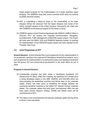 COMESA Draft task force_progress_rep_impl_decisions_1st_summit | PDF