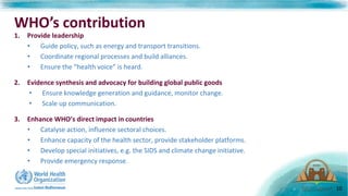 Draft WHO global strategy on health, environment and climate change ...