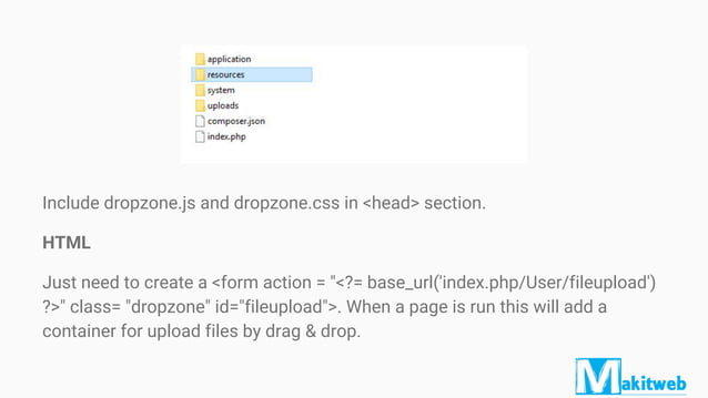 Drag And Drop File Upload With Dropzone In Codeigniter Ppt