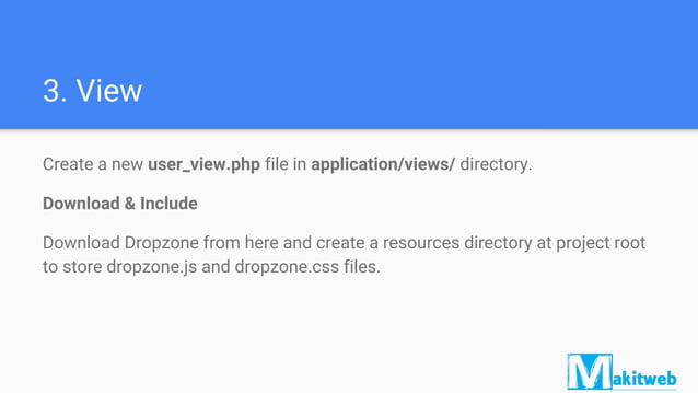 Drag and drop file upload with Dropzone in CodeIgniter | PPT