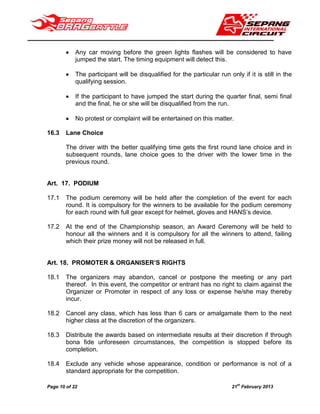DragBattle - Regulation.pdf | Auto Racing | Sports