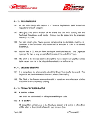 DragBattle - Regulation.pdf | Auto Racing | Sports