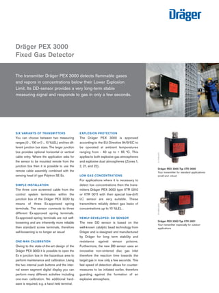 Drager PEX 3000 Fixed Gas Detector - Spec Sheet | PDF