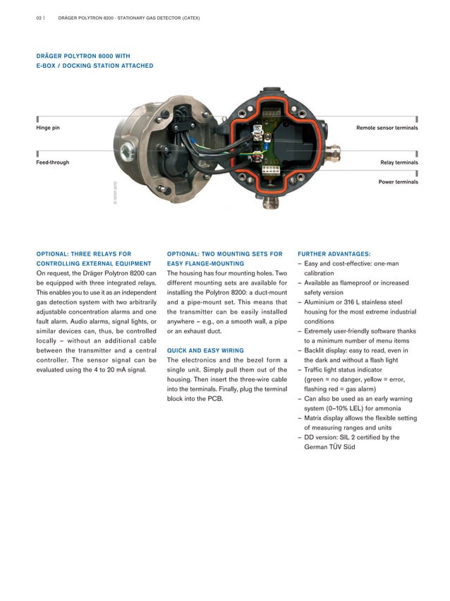 Drager Polytron 8200 Fixed Gas Detector - Spec Sheet | PDF