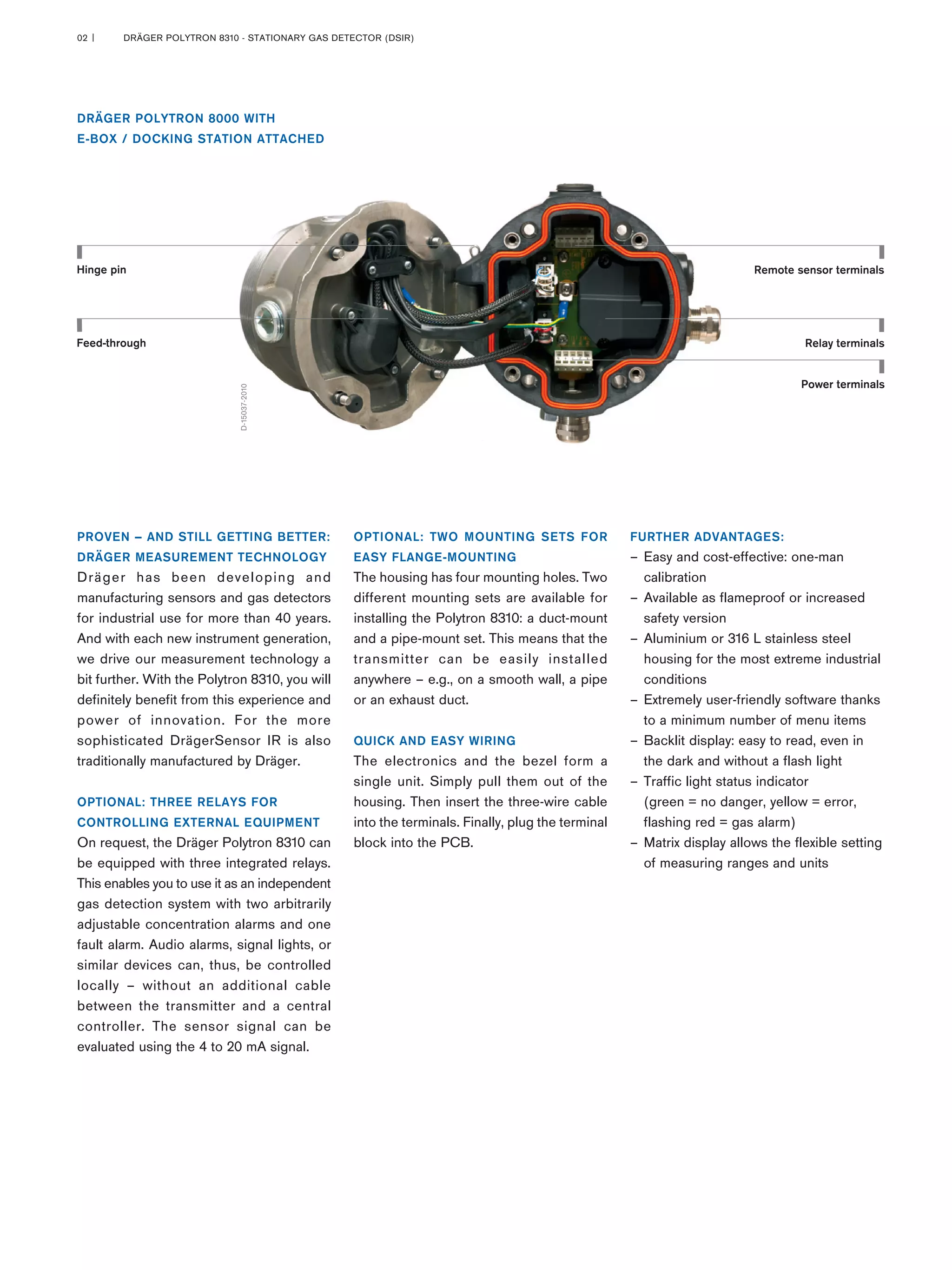 Drager Polytron 8310 Fixed Gas Detector - Spec Sheet | PDF