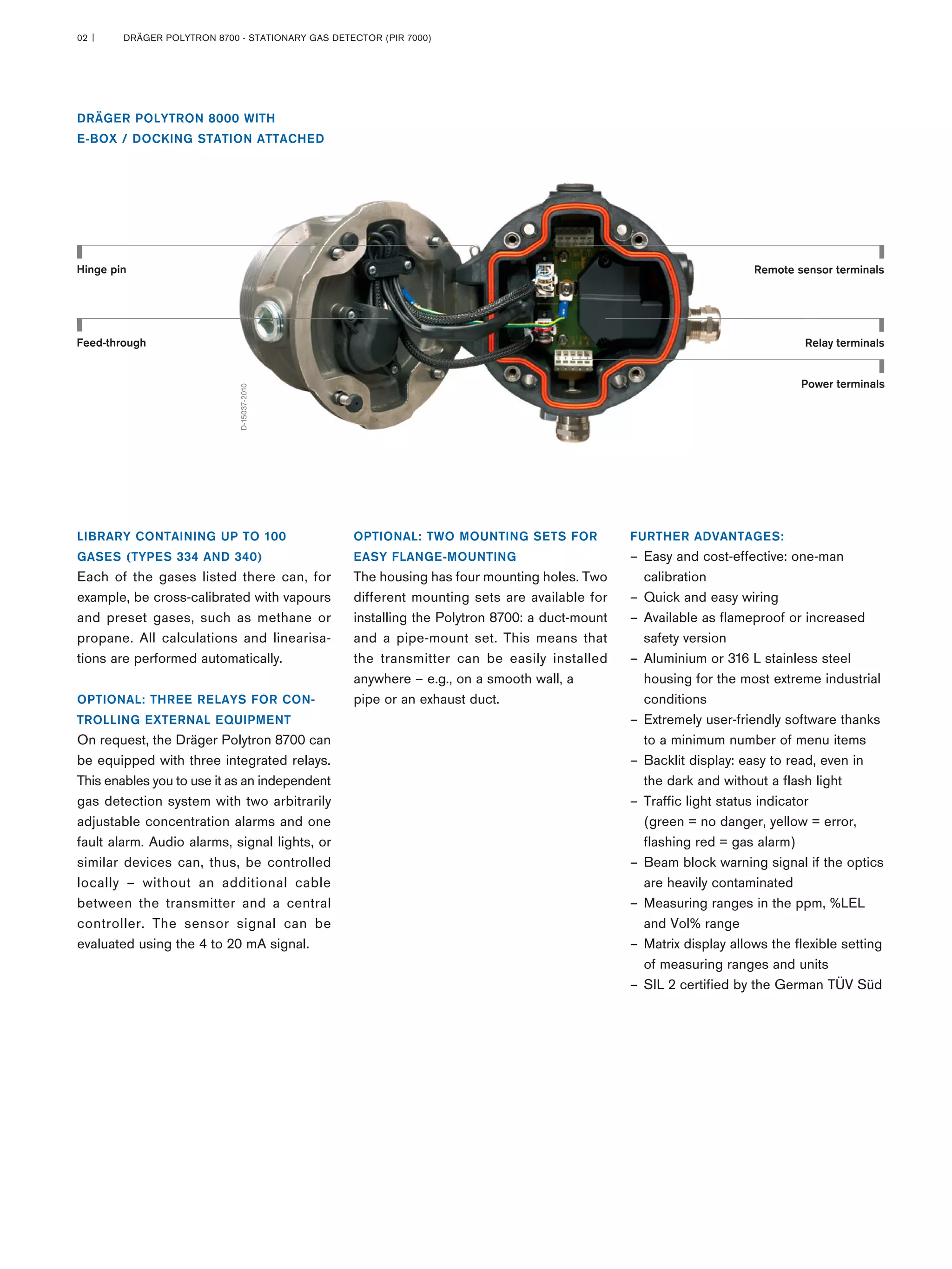 Dräger Polytron 8700 Fixed Gas Detector - Spec Sheet | PDF