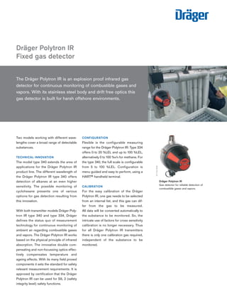 Drager Polytron IR Fixed Gas Detector - Spec Sheet | PDF | Chemistry ...