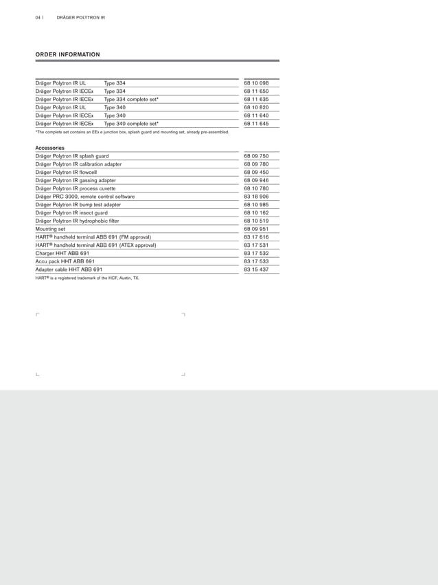 Drager Polytron IR Fixed Gas Detector - Spec Sheet | PDF | Chemistry ...