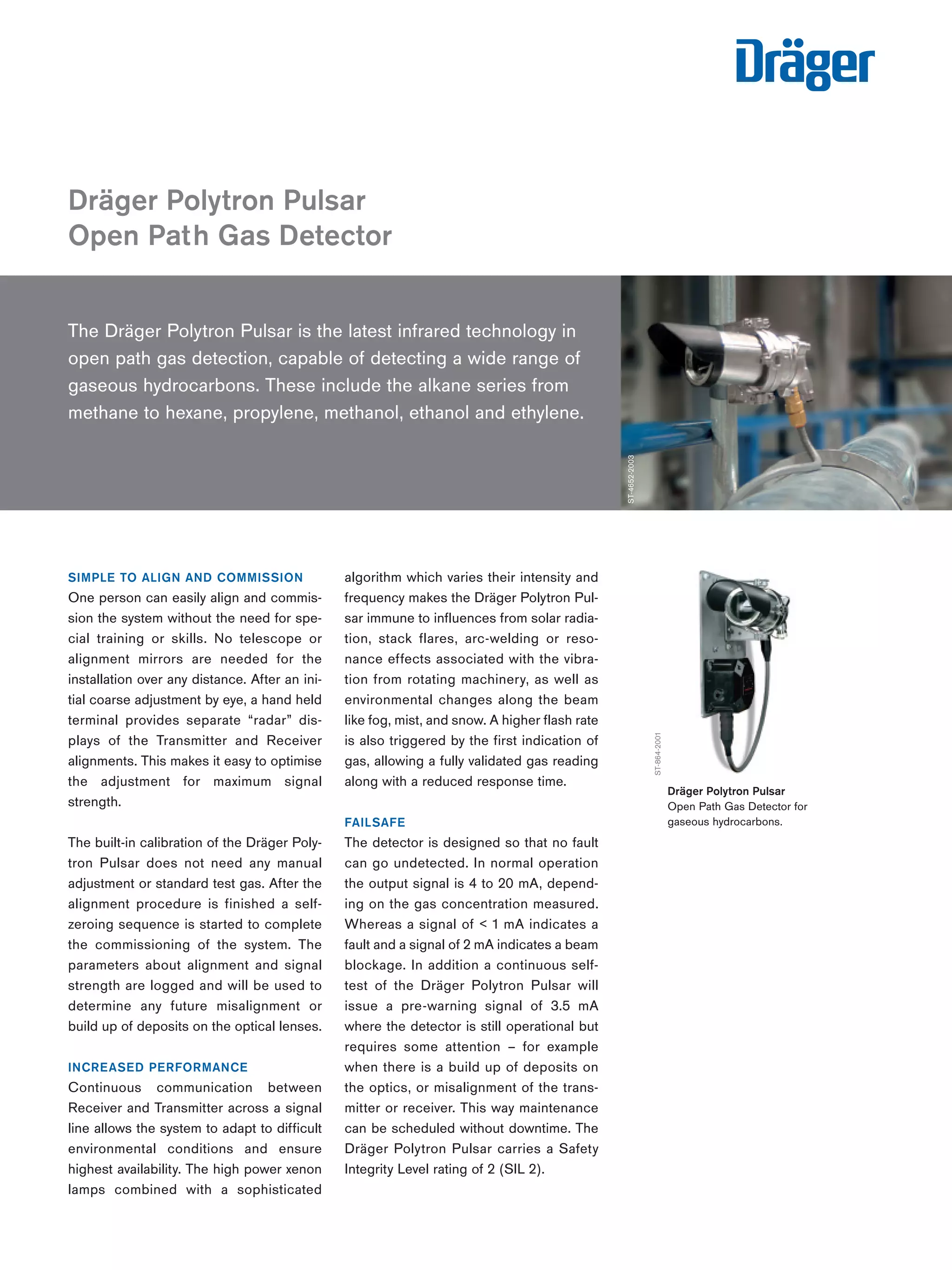 Drager Polytron Pulsar Fixed Gas Detectors - Spec Sheet | PDF