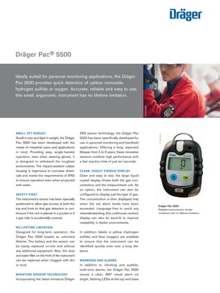 Drager Pac 5500 Portable Gas Detectors - Spec Sheet | PDF | Chemistry ...