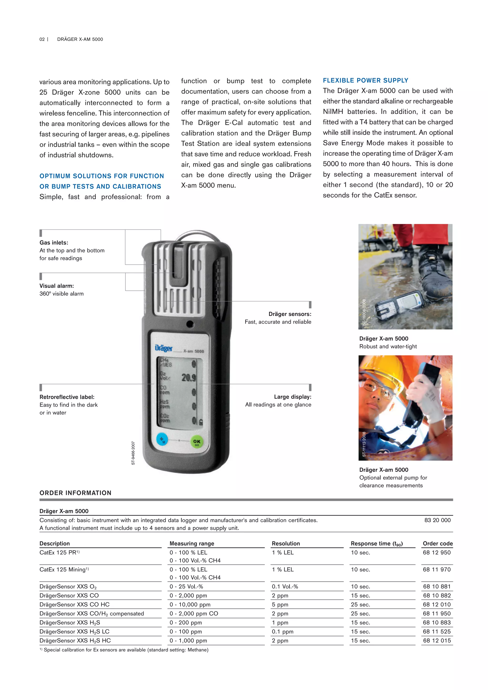 Dräger X-am 5000 Portable Gas Detectors - Spec Sheet | PDF