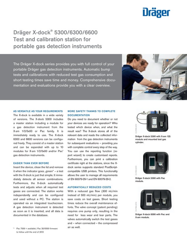 Dräger X-Dock For Portable Gas Detectors - Spec Sheet | PDF
