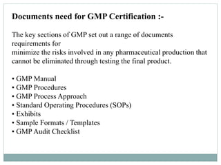 Indian GMP Certification & WHO GMP Certification | PPTX