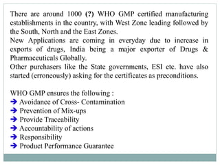 Indian GMP Certification & WHO GMP Certification | PPTX