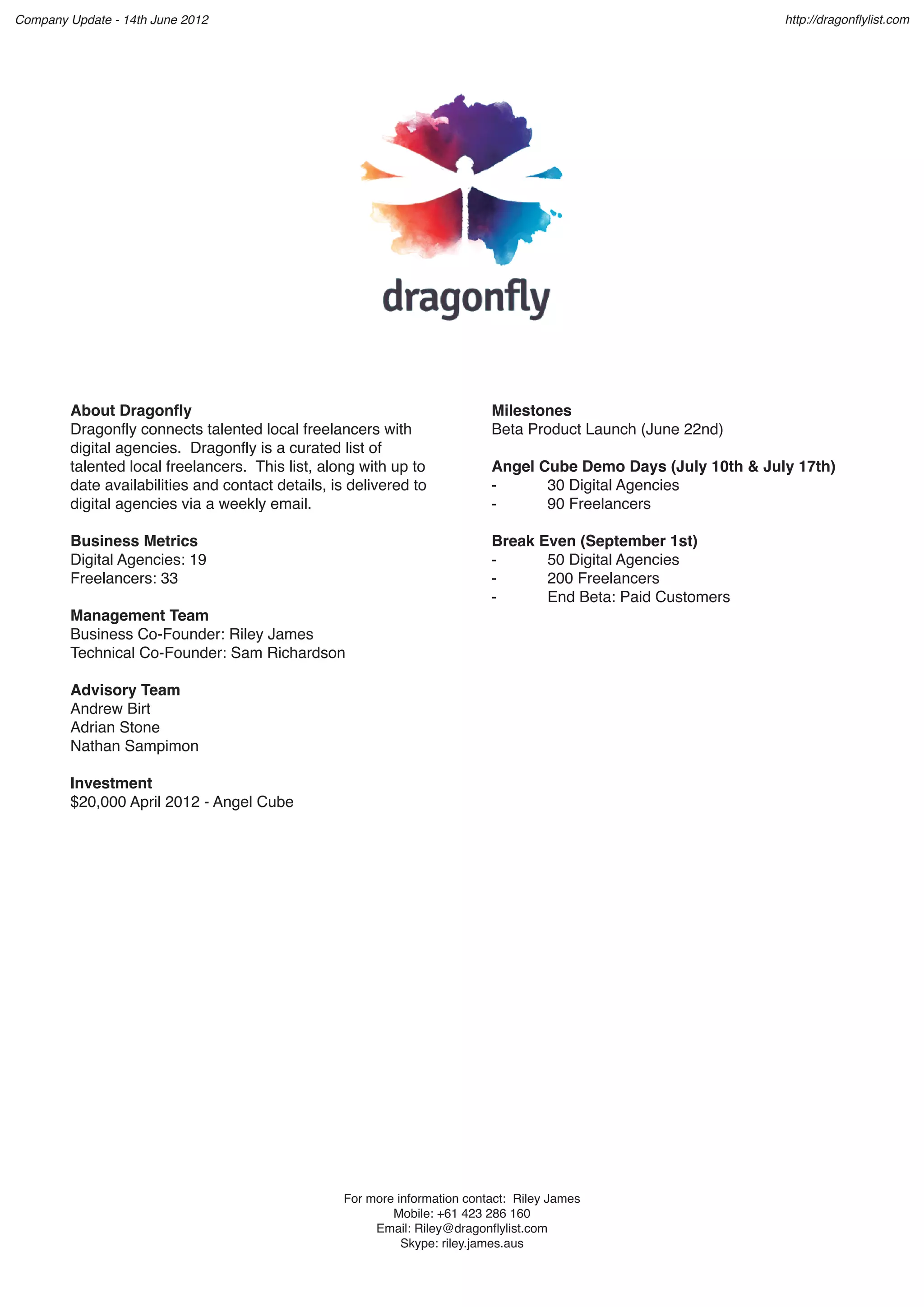 Dragonfly Company Update | PDF
