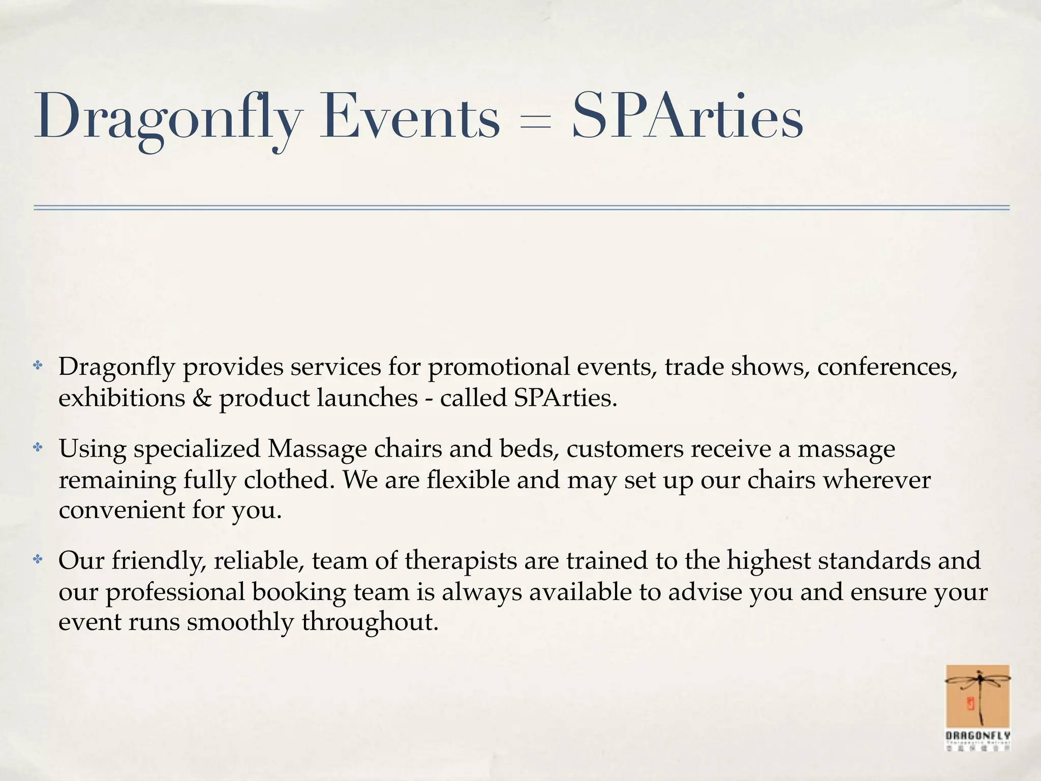 Dragonfly special events | PPT
