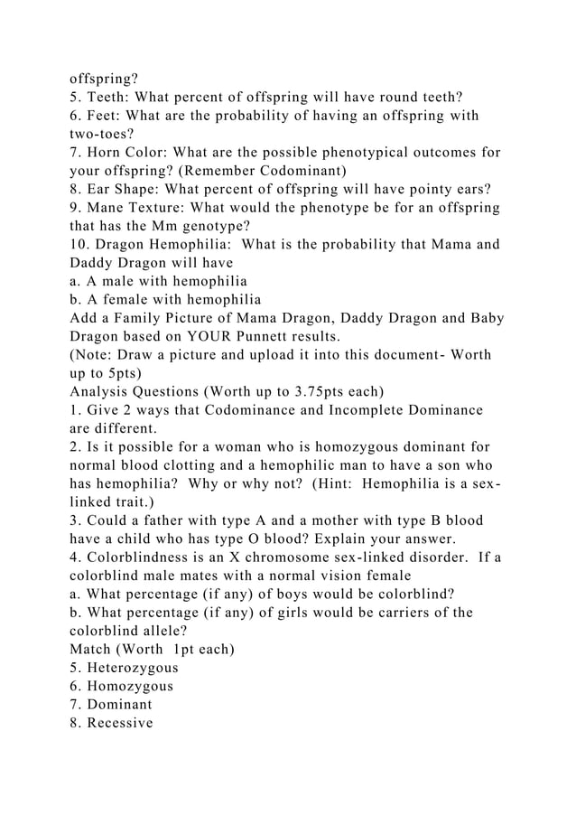 Dragon Genetics Hands on LabIntroductionThere are many patterns o.docx ...