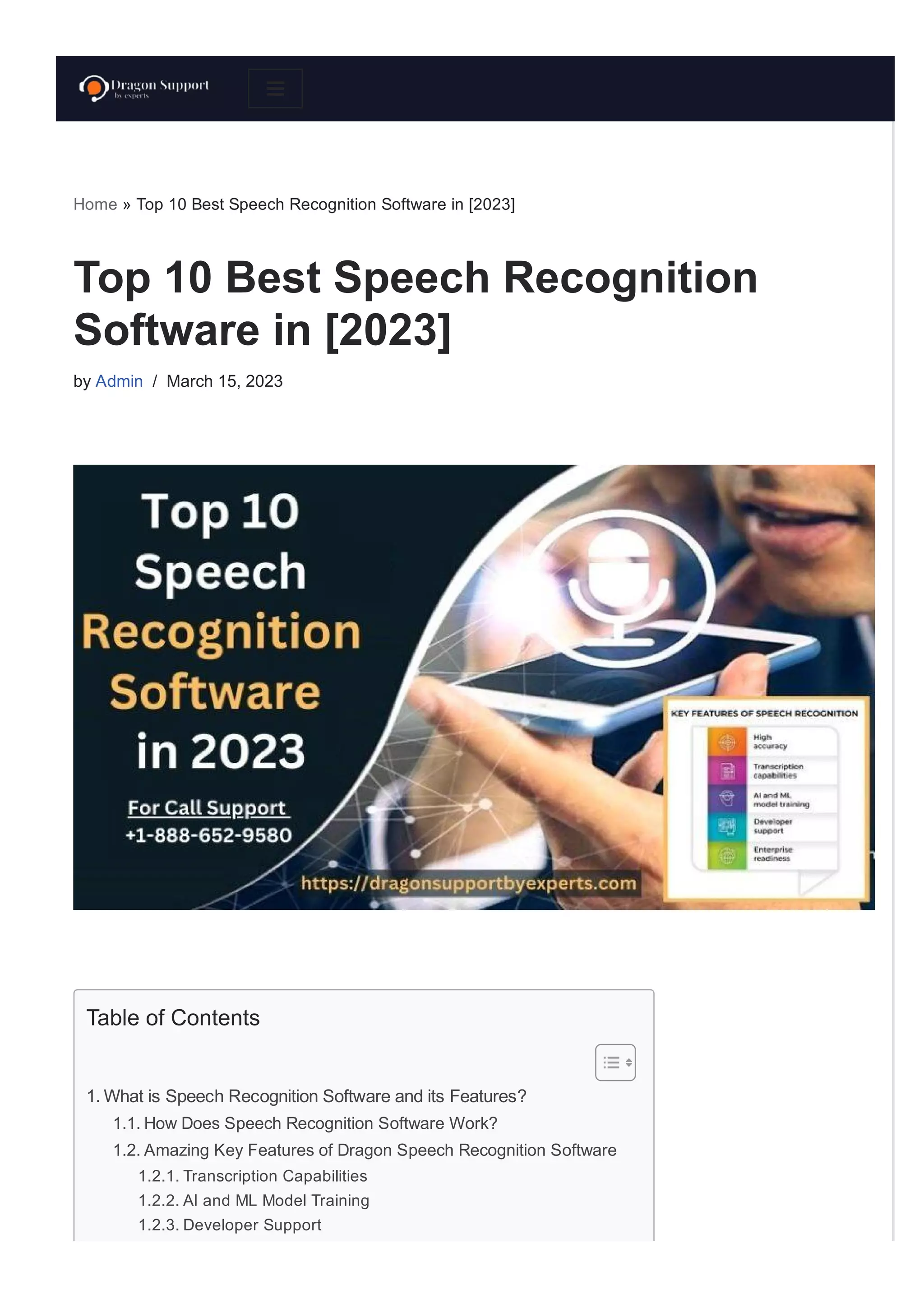 Top 10 Best Speech Recognition Software | PDF