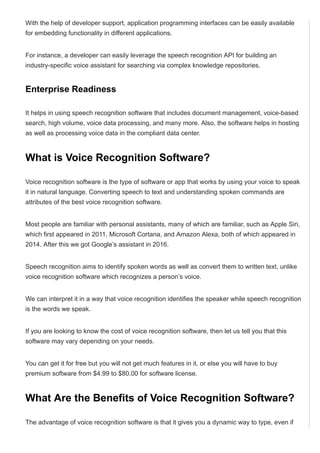 Top 10 Best Speech Recognition Software | PDF