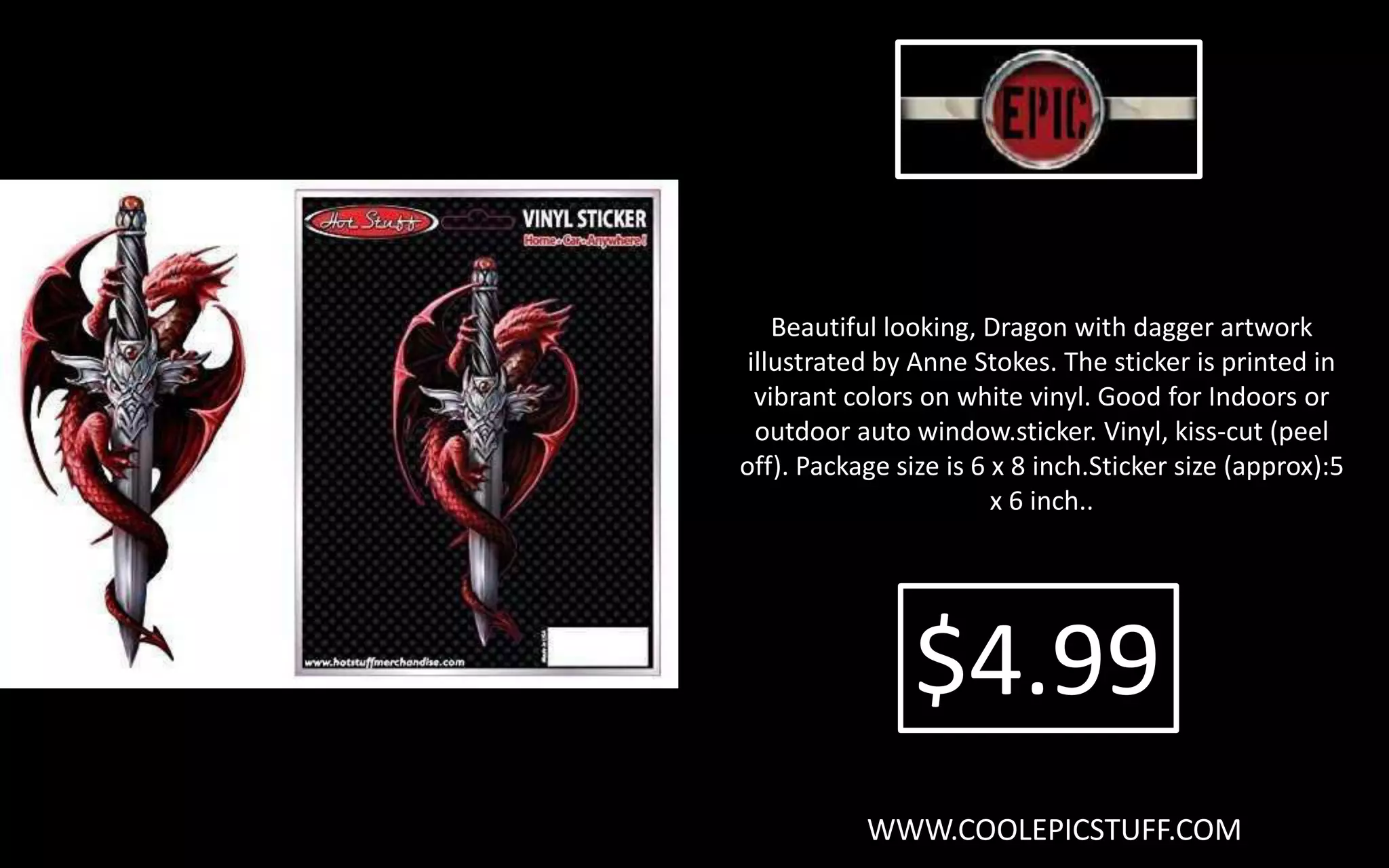 Dragon Sword Die-Cut Auto Sticker - Cool Epic Stuff | PDF