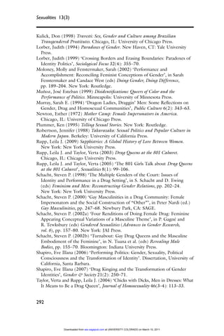 Drag Queens and Drag Kings: The Difference Gender Makes | PDF