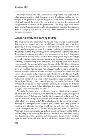 Drag Queens and Drag Kings: The Difference Gender Makes | PDF