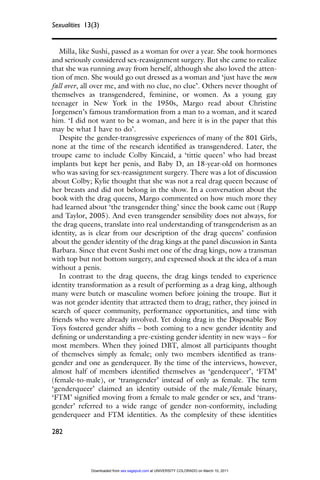 Drag Queens and Drag Kings: The Difference Gender Makes | PDF