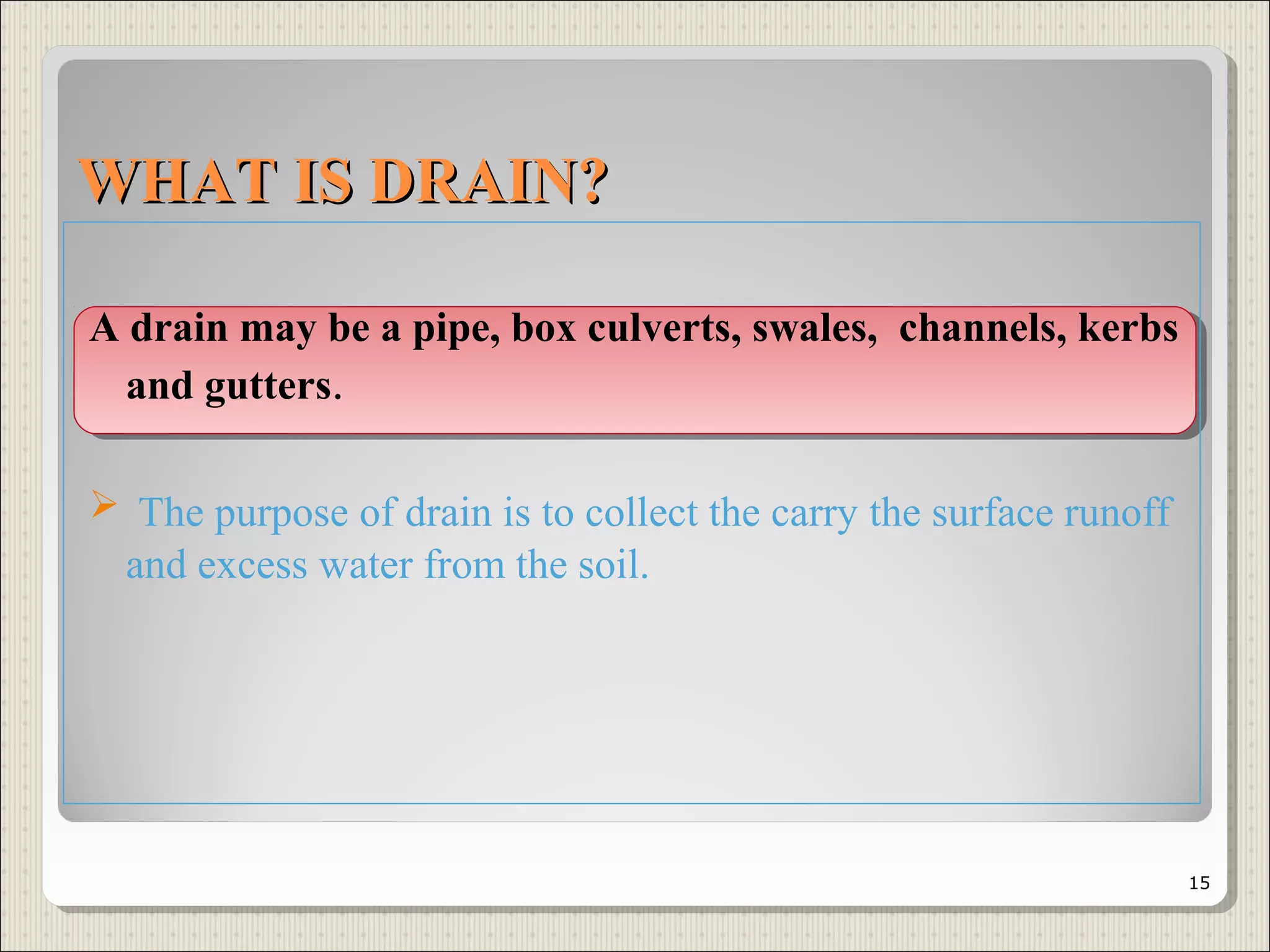 Drainage | PPT