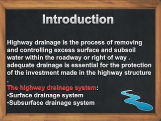 Drainage -highway engineering | PPT