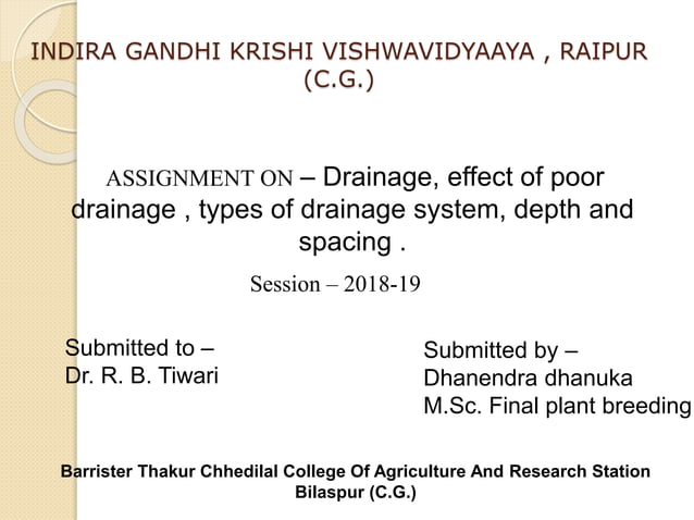 Drainage water management | PPTX | Gardening | Home & Garden