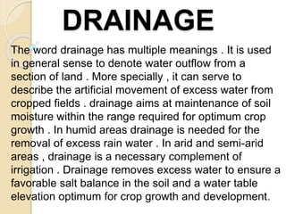 Drainage water management | PPTX