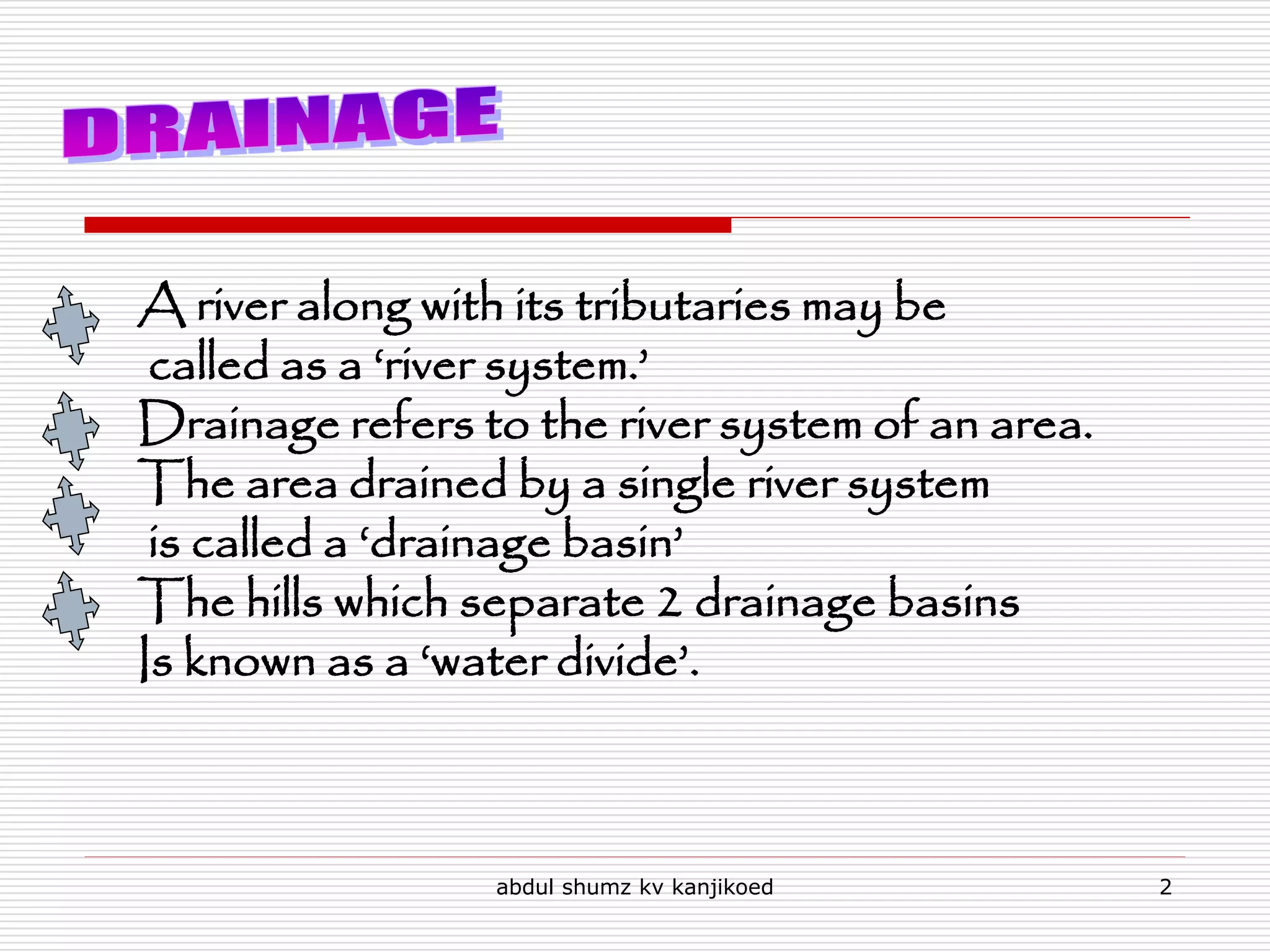 Drainage, Geography class 9 cbse | PDF