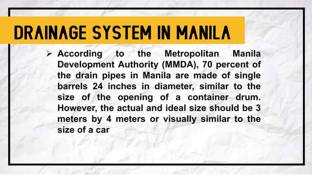 Drainage System in Manila | PPTX | Developmental Sites | Real Estate